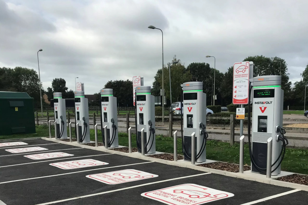 Booths electric car chargers instavolt