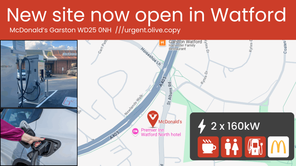 New InstaVolt Ultra-Rapid Charging Site Now Live in Watford - InstaVolt