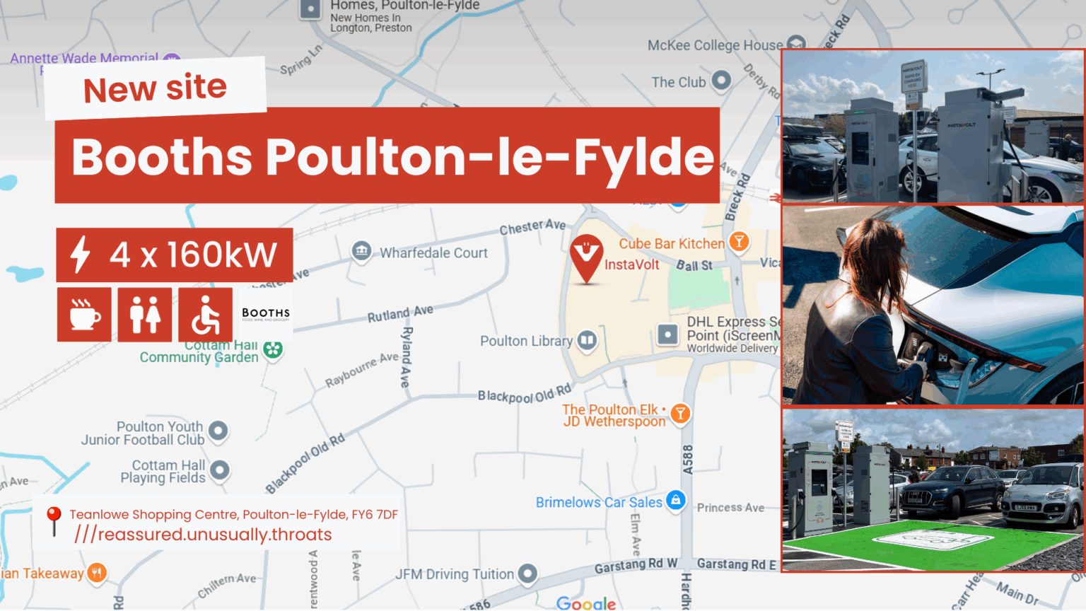 New InstaVolt EV charging site at Booths in Poulton-le-Fylde - InstaVolt