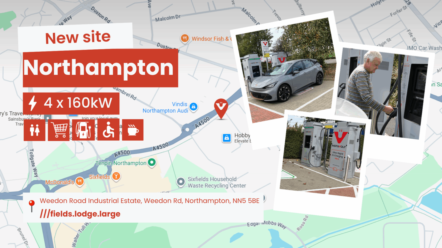 InstaVolt brings ultra-rapid EV charging to Northampton - InstaVolt