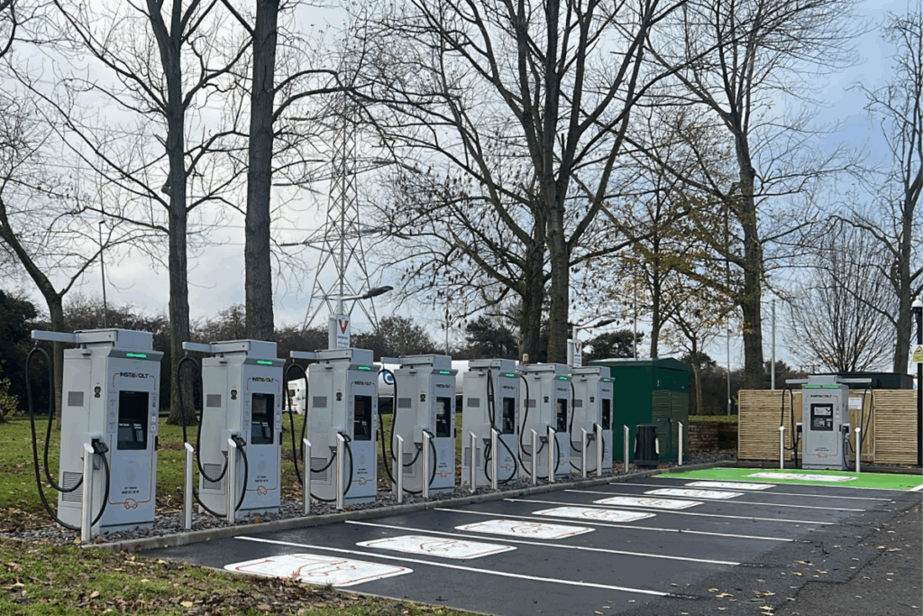 Battery system installation completed at M6 Corley services - InstaVolt